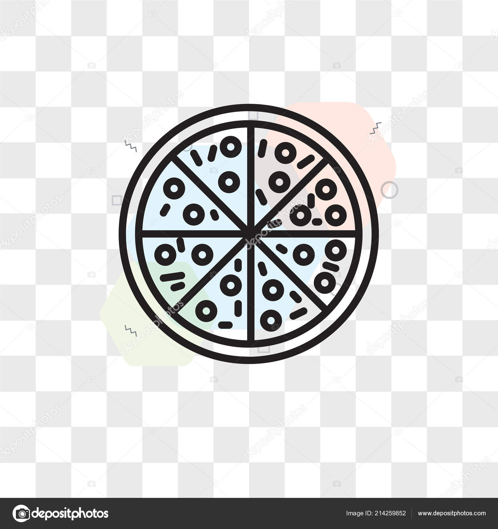 Pizza vector icon isolated on transparent background, Pizza logo Stock ...