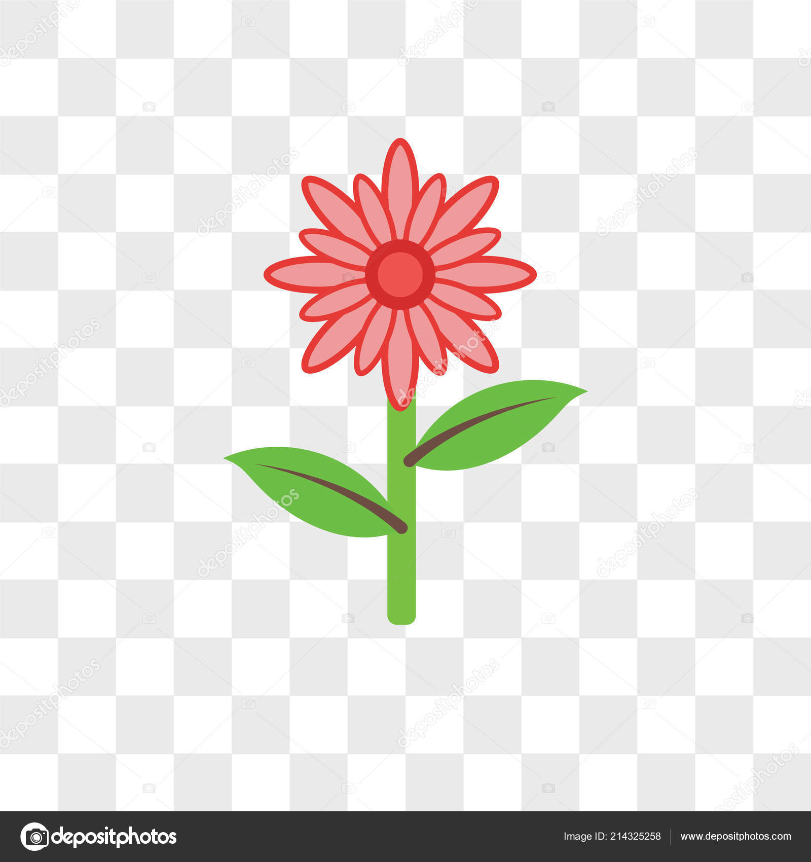 Icono de vector de flor aislado sobre fondo transparente, Flower lo ...