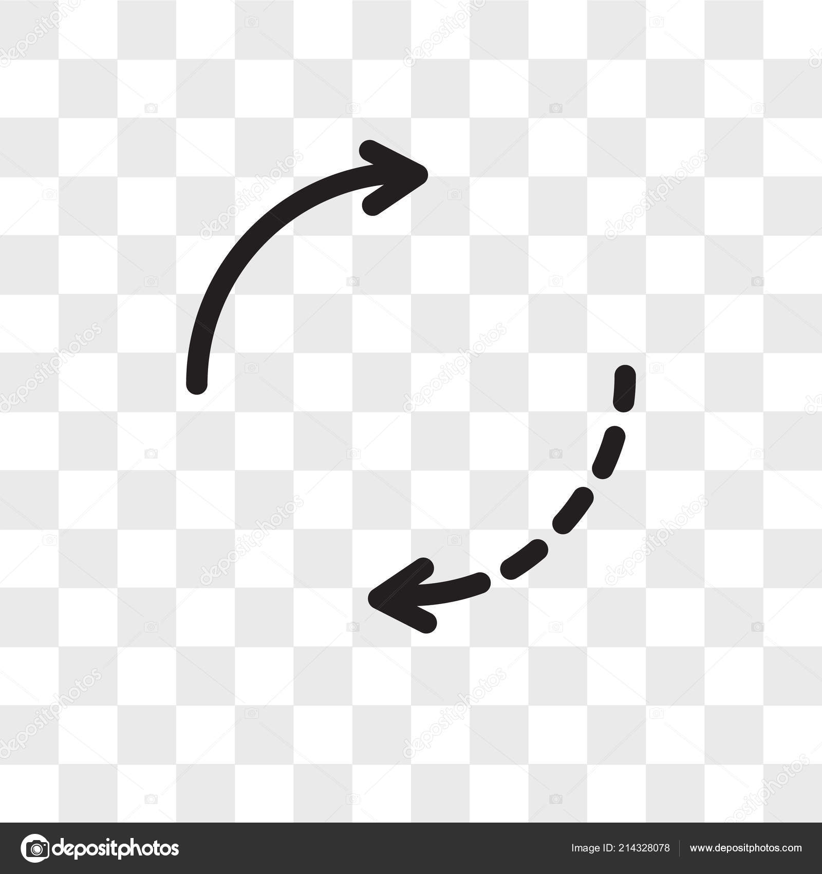 Icono de vector de giro aislado sobre fondo transparente, logotipo de ...