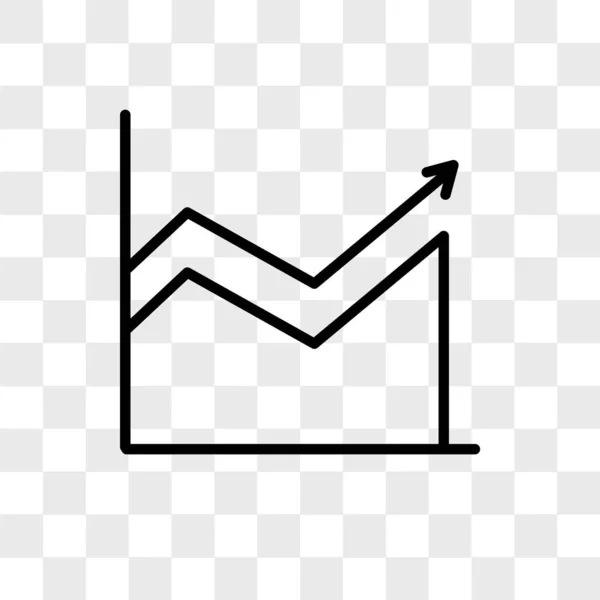 Line chart vector icon isolated on transparent background, Line - Stock ...
