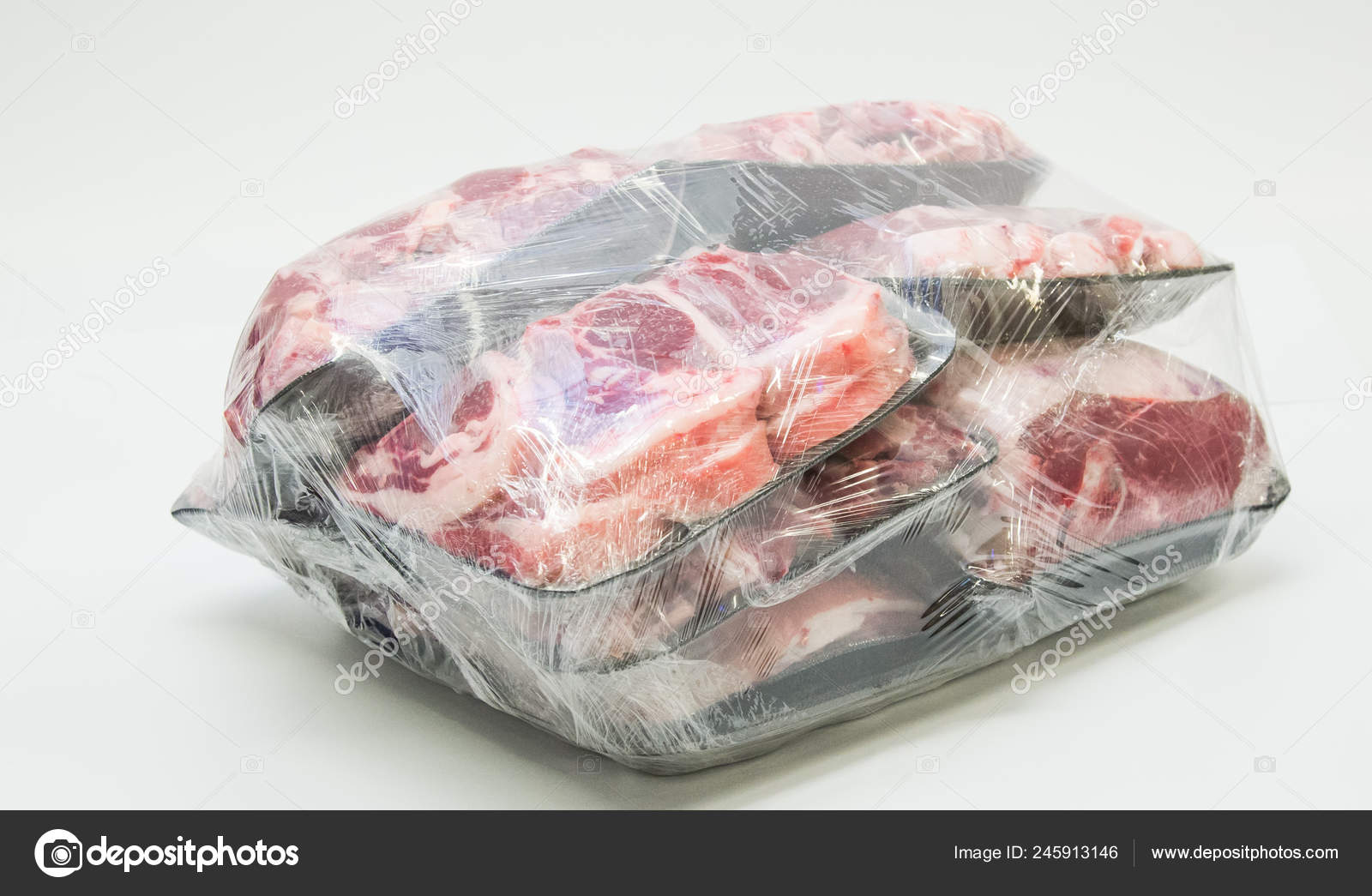 Wrapped Half Lamb Pack Raw Meat Mutton — Stock Photo © corneann #245913146