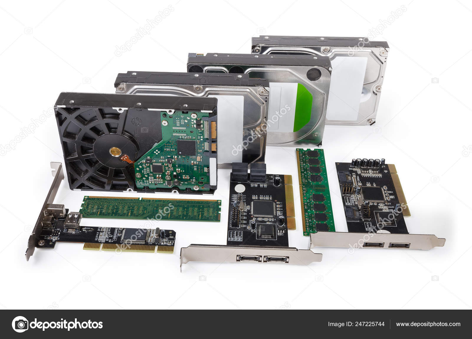 Two Different Types Computer Data Storage Devices Semiconductor Modules ...