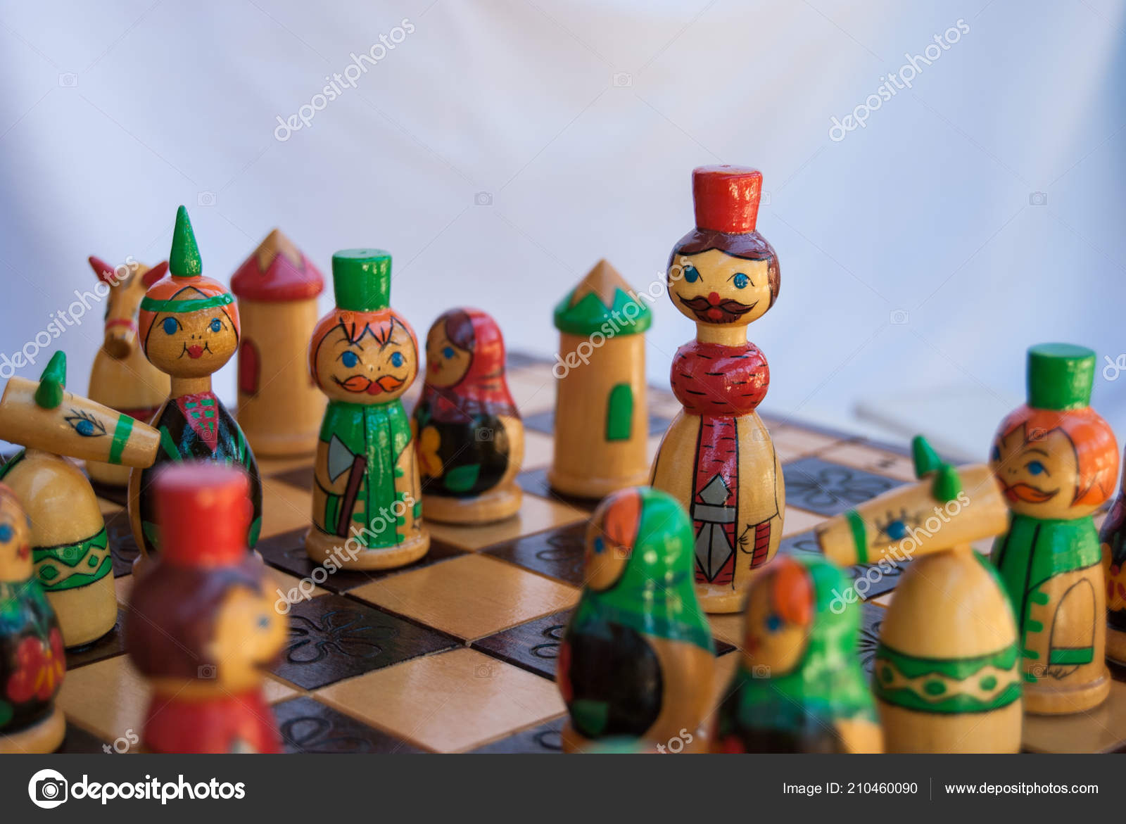 Drawing Russian King Pawn Chess Match — Stock Photo © sbalcons #210460090