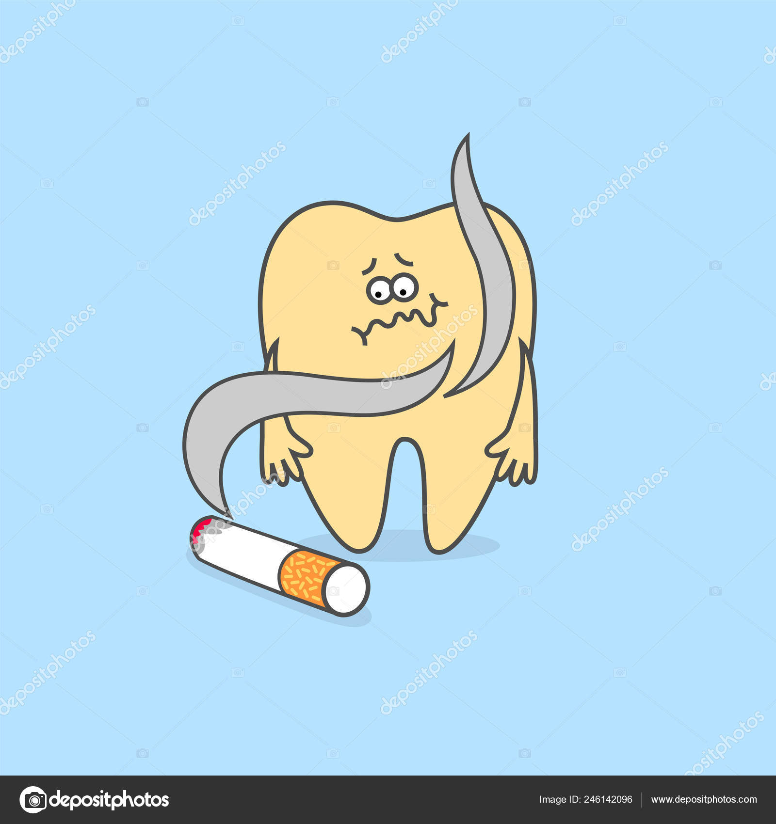 Yellow Cartoon Tooth