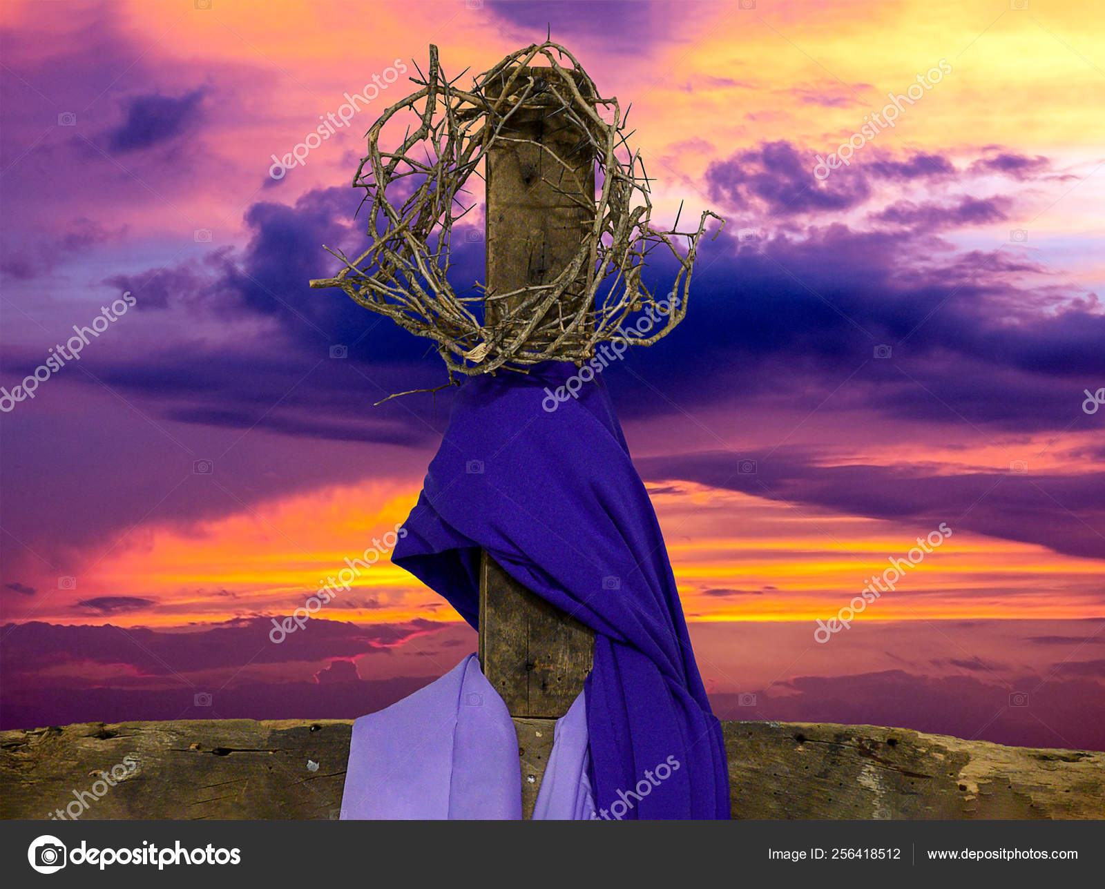 Cross With Cloth Draped