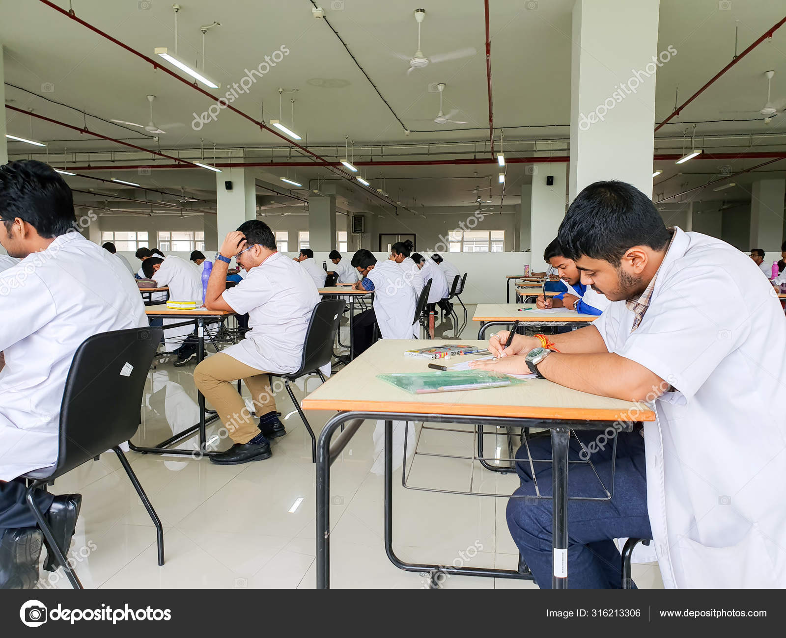 October 30, 2019, Kolkata, India. Medical students writing a medical ...