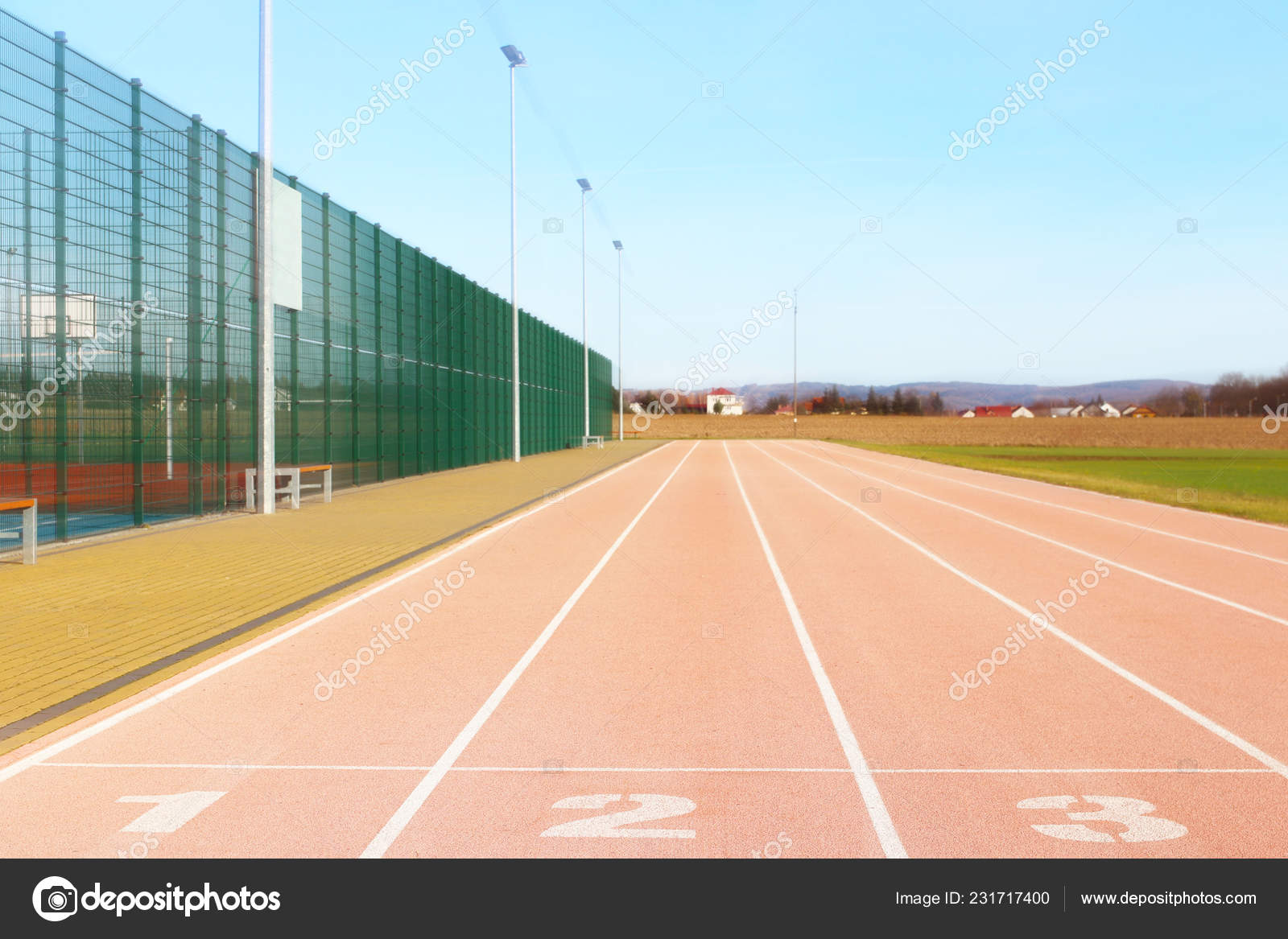 Red Treadmill Stadium Element Sports Complex Outdoor Coating Sports ...