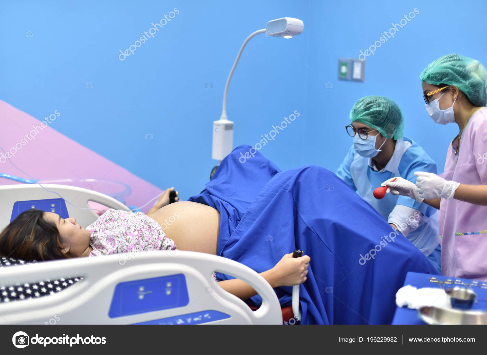 Doctor Nurse Undergoing Pelvic Surgery Woman Who Gave Birth Baby Stock ...