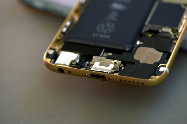 Close-up Of A Human Hand Repairing Smartphone With Screwdriver.Internal ...