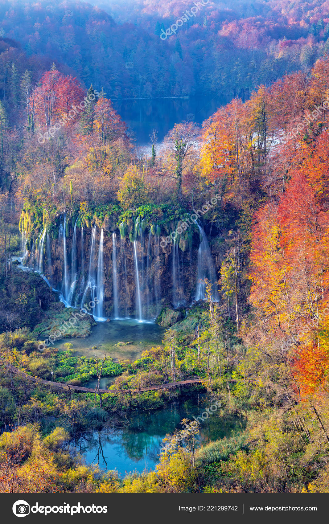 Plitvice Lakes Image Waterfall Located Plitvice National Park Croatia ...