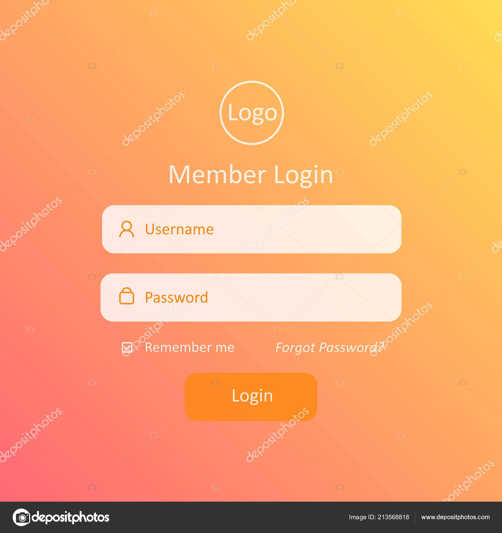 Member Login Template Website Mobile Computer Application Etc Modern ...