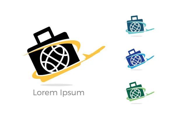 Travel Logo Design Holiday Bag Airplane Icon Business Trip Tourism ...