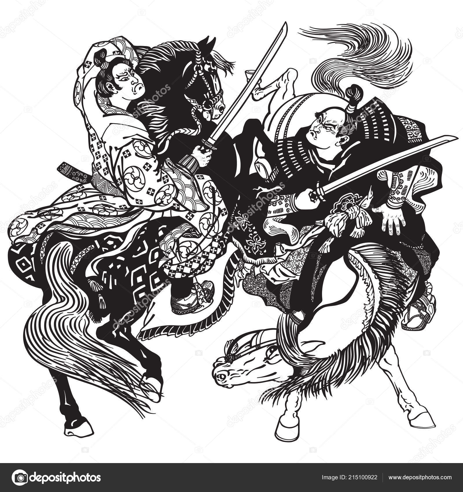 Two Samurai Fighting