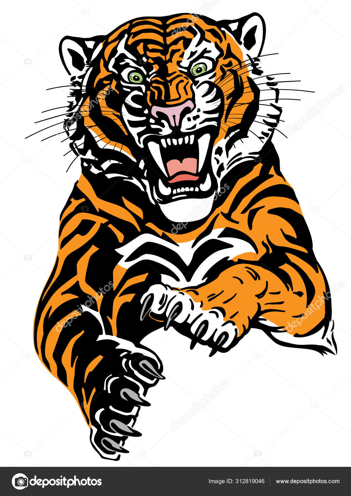 Leaping Tiger Drawing