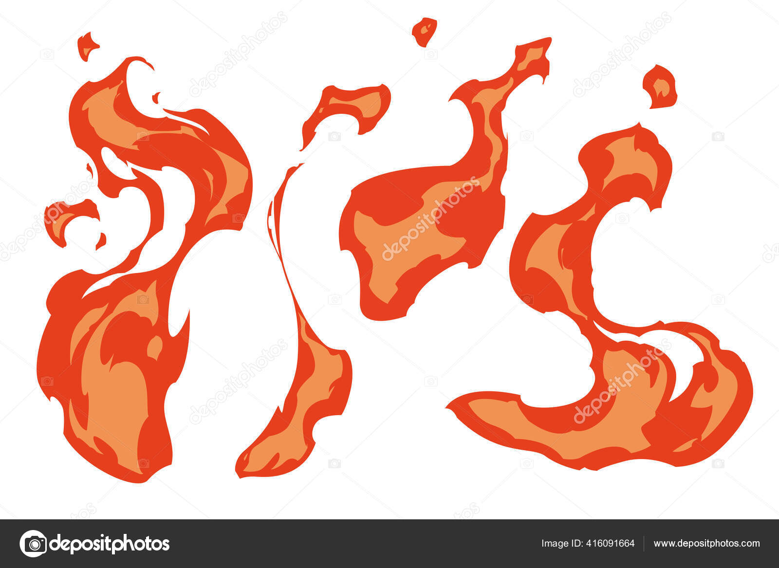 Set Vector Red Flame Fire Stock Vector Image by ©123tardim123.mail.ru ...