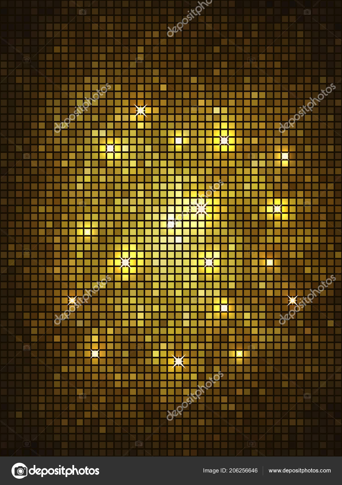 Golden Mosaic Vector Background Vertical Gold Colored Backdrop Stock ...