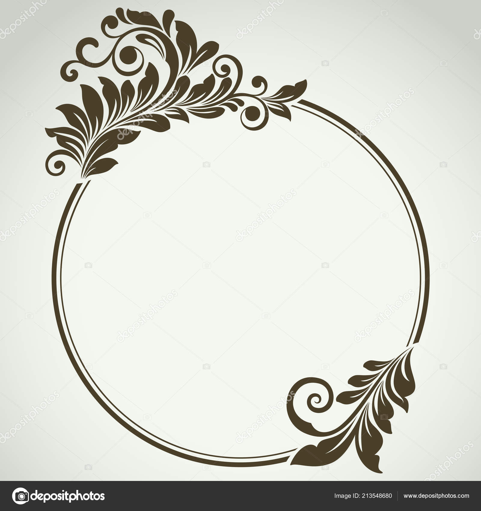 round floral frame vector