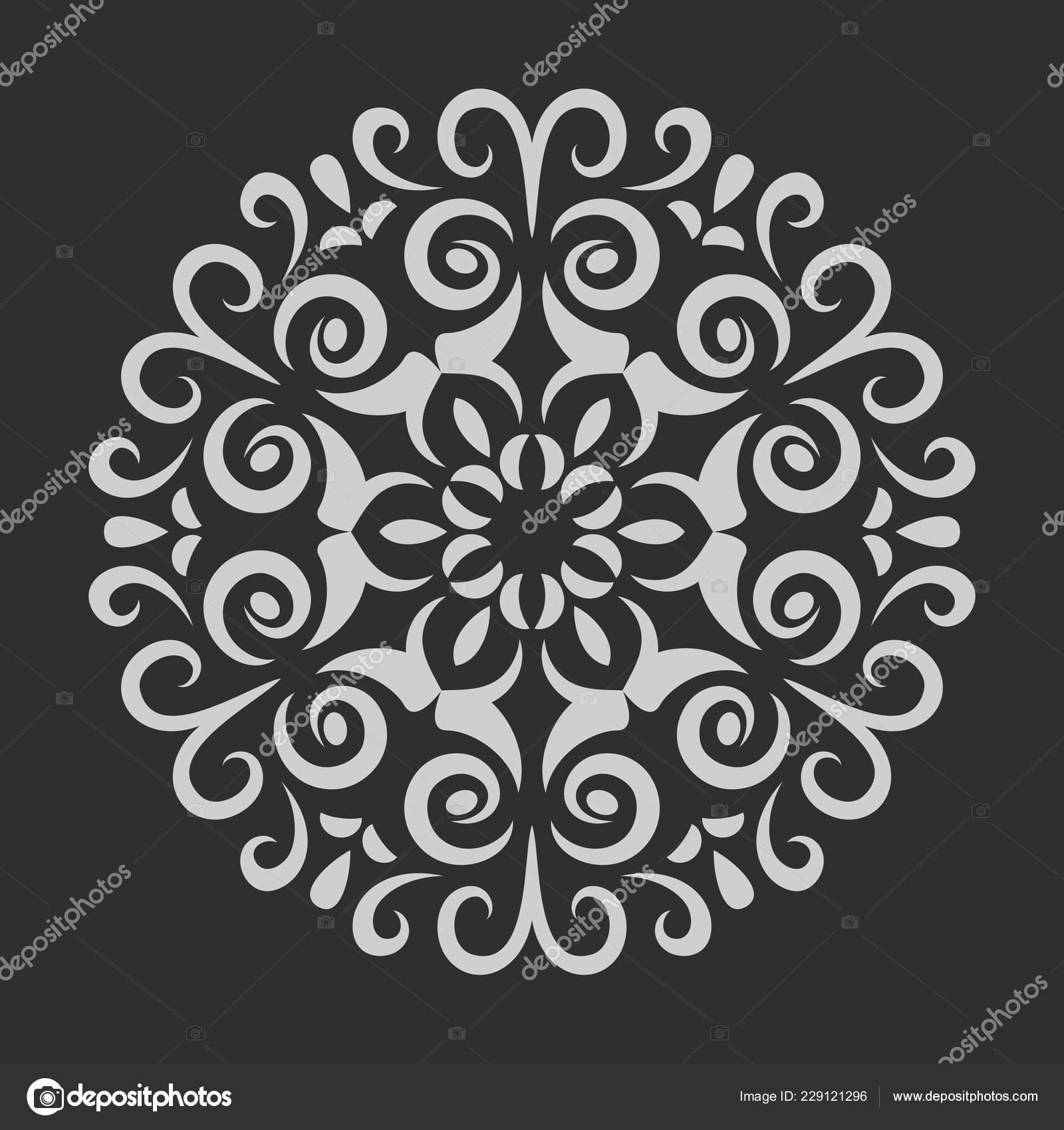 Round Flower Vector Design