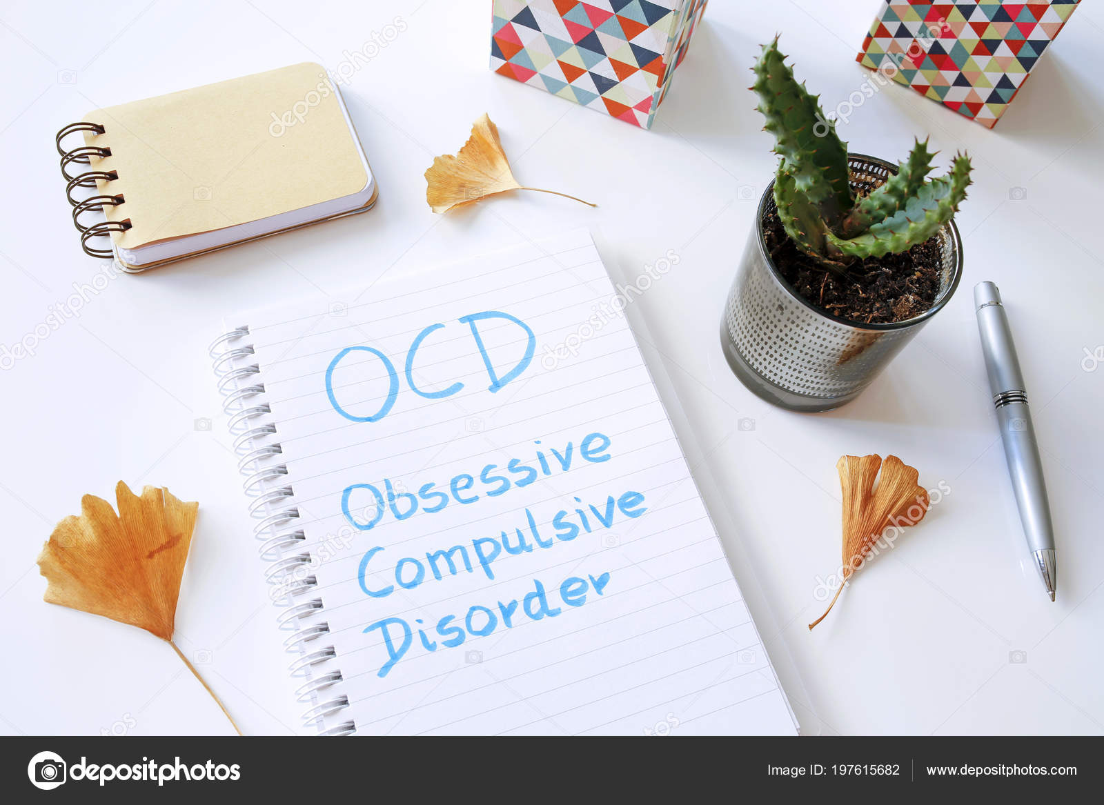 Ocd Obsessive Compulsive Disorder Written Notebook White — Stock Photo ...