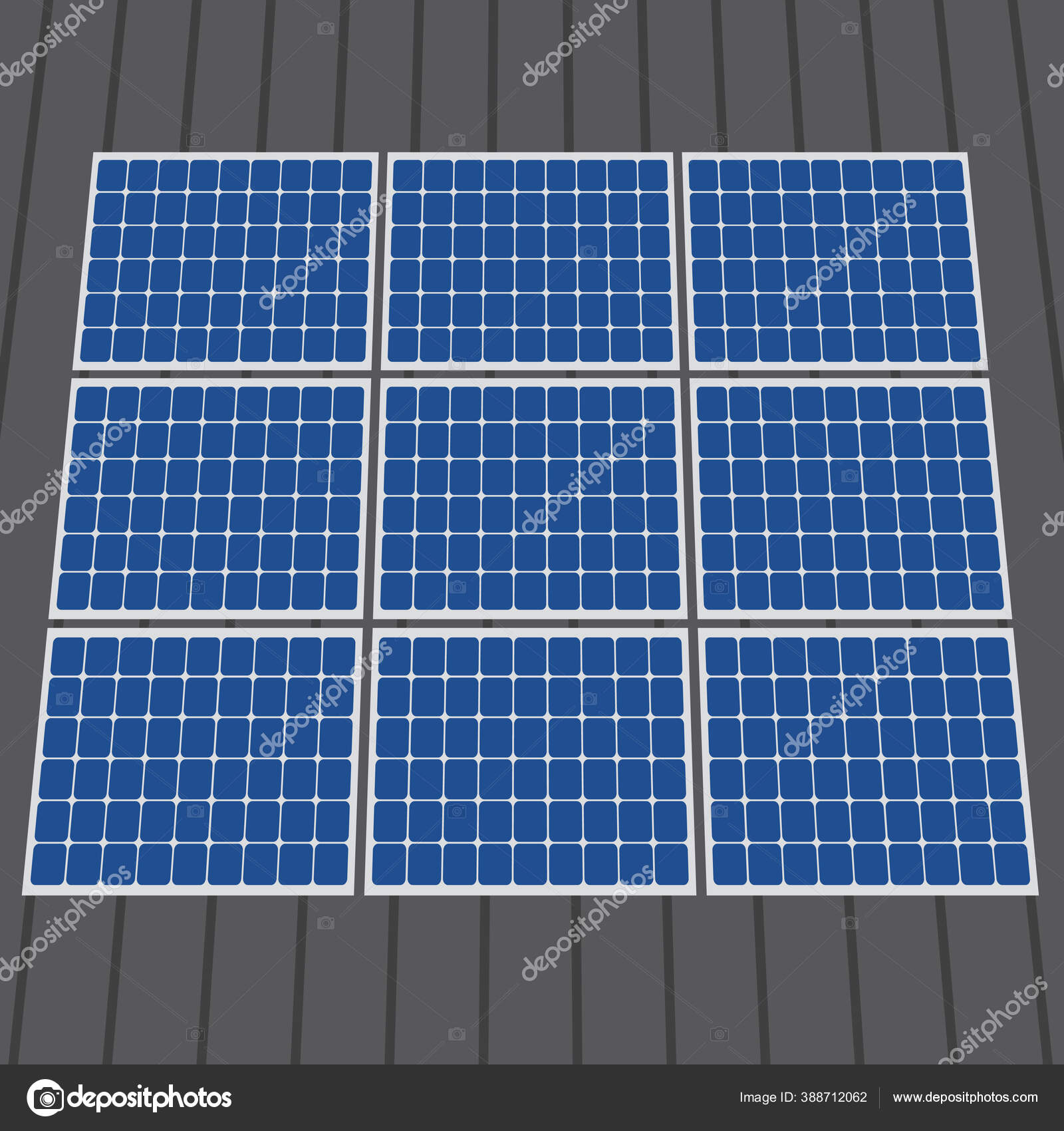 Roof Solar Panels Vector Illustration Stock Vector by ©chrupka 388712062