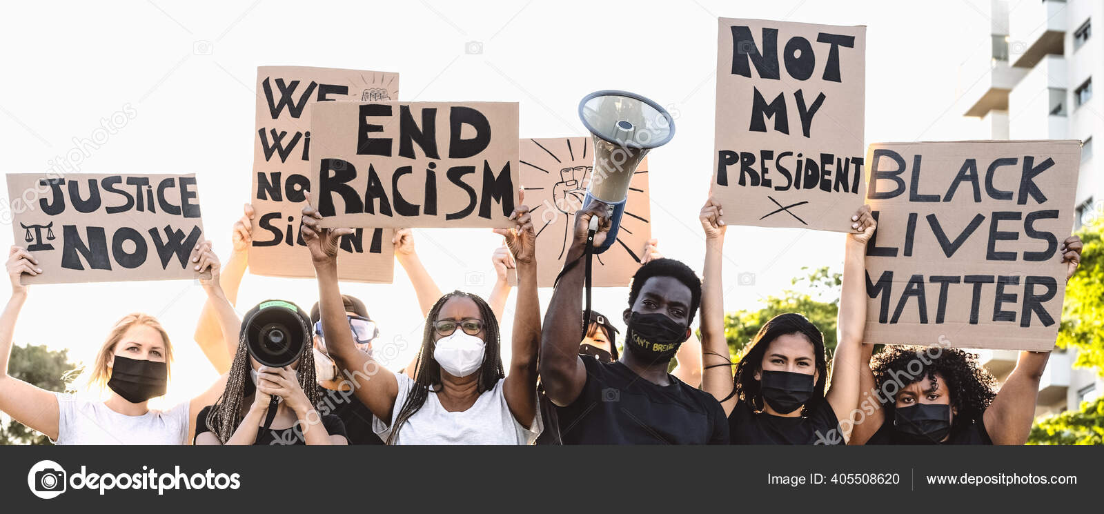 Activist Movement Protesting Racism Fighting Equality Demonstrators ...