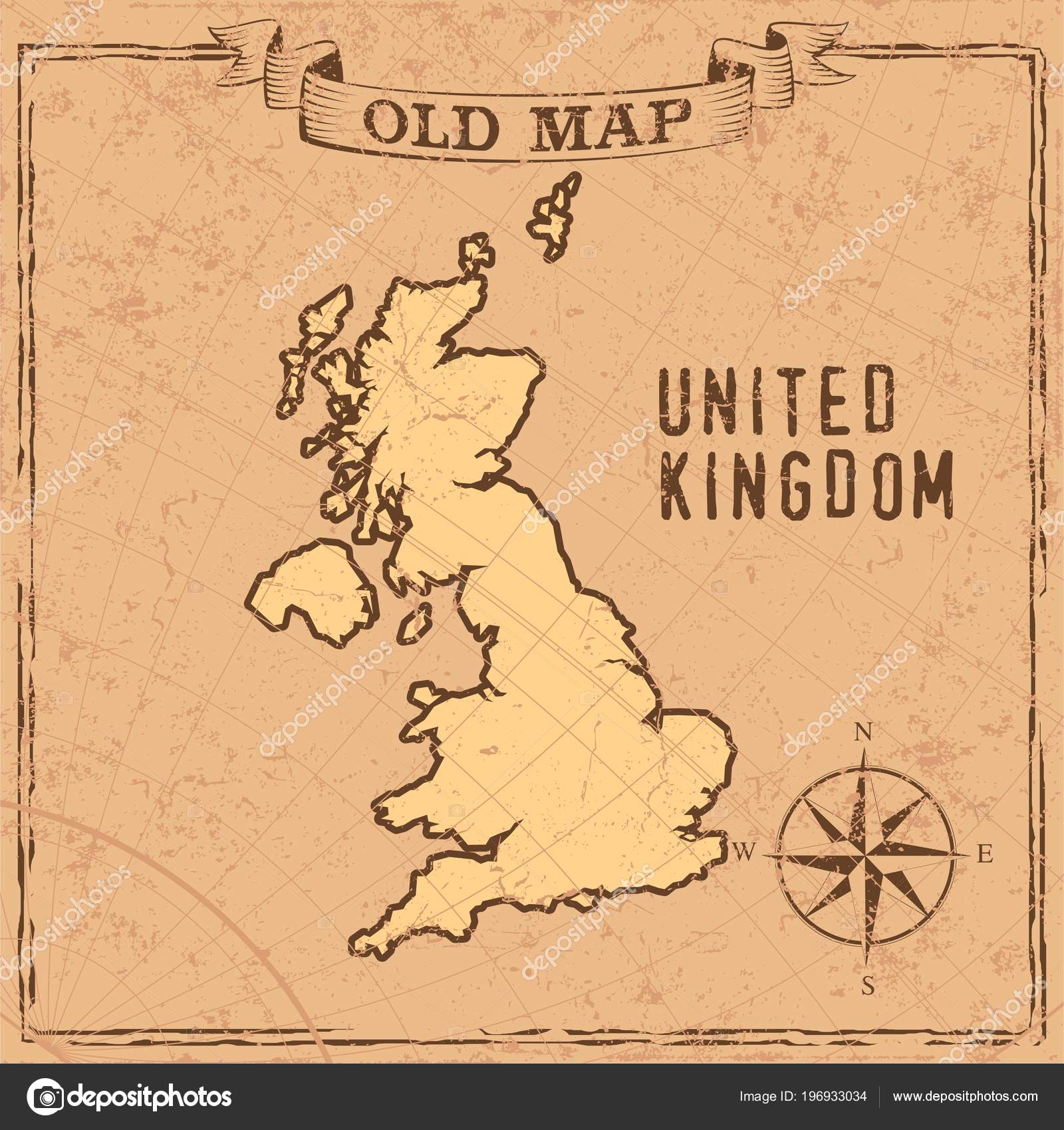 Old style UK map Stock Vector Image by ©bywahtung@gmail.com #196933034