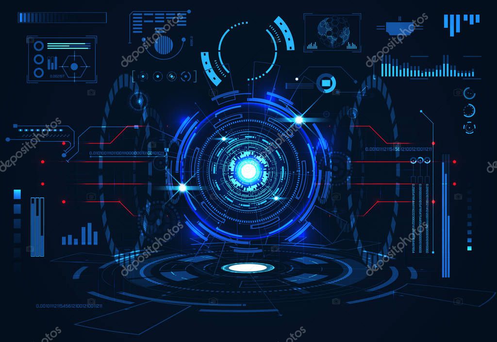 Tecnología Abstracta Futurista Concepto Hud Interfaz Holograma Elementos Gráficos Datos Vector ...