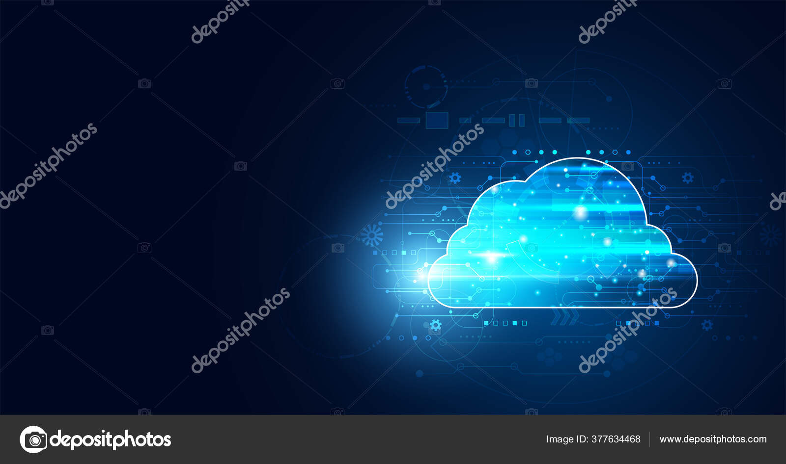 Abstract Cloud Technology Big Data Interface Concept Connection ...