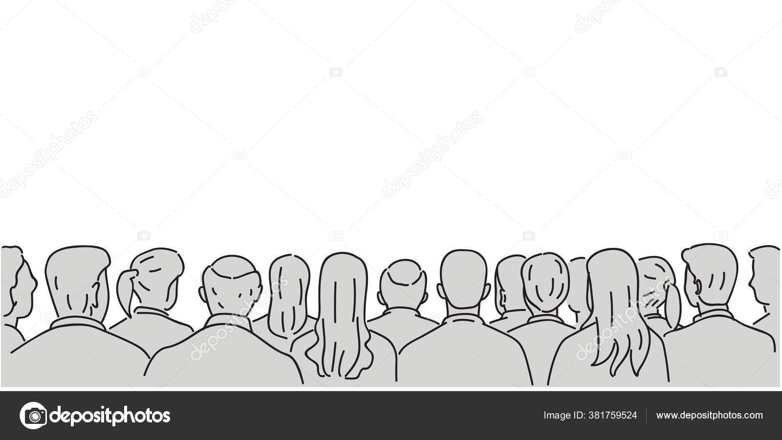 Vector Illustration Character Audience Conference Hall Background Blank ...