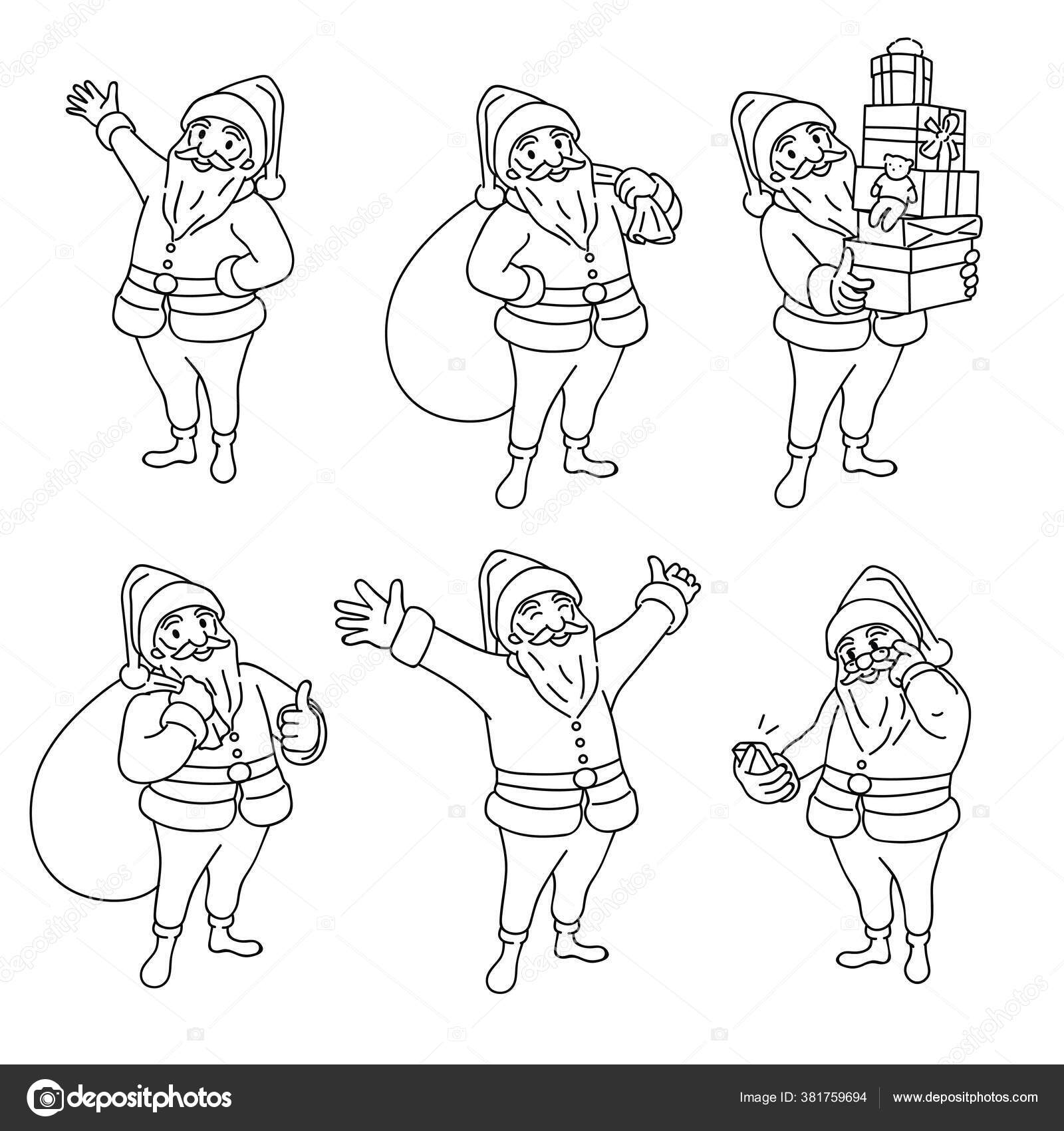 Santa Claus Outline Sketch