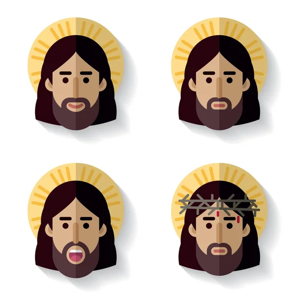 Jesus Christ Face Flat Icon Stock Vector Image by ©robodread #215747486
