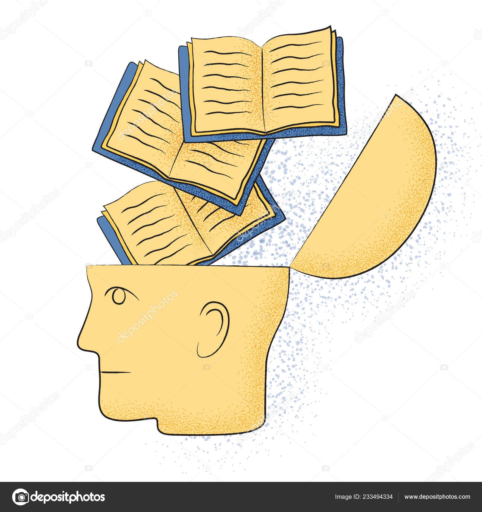 Symbolic Drawing Head Knowledge Culture Stock Vector Image by ...