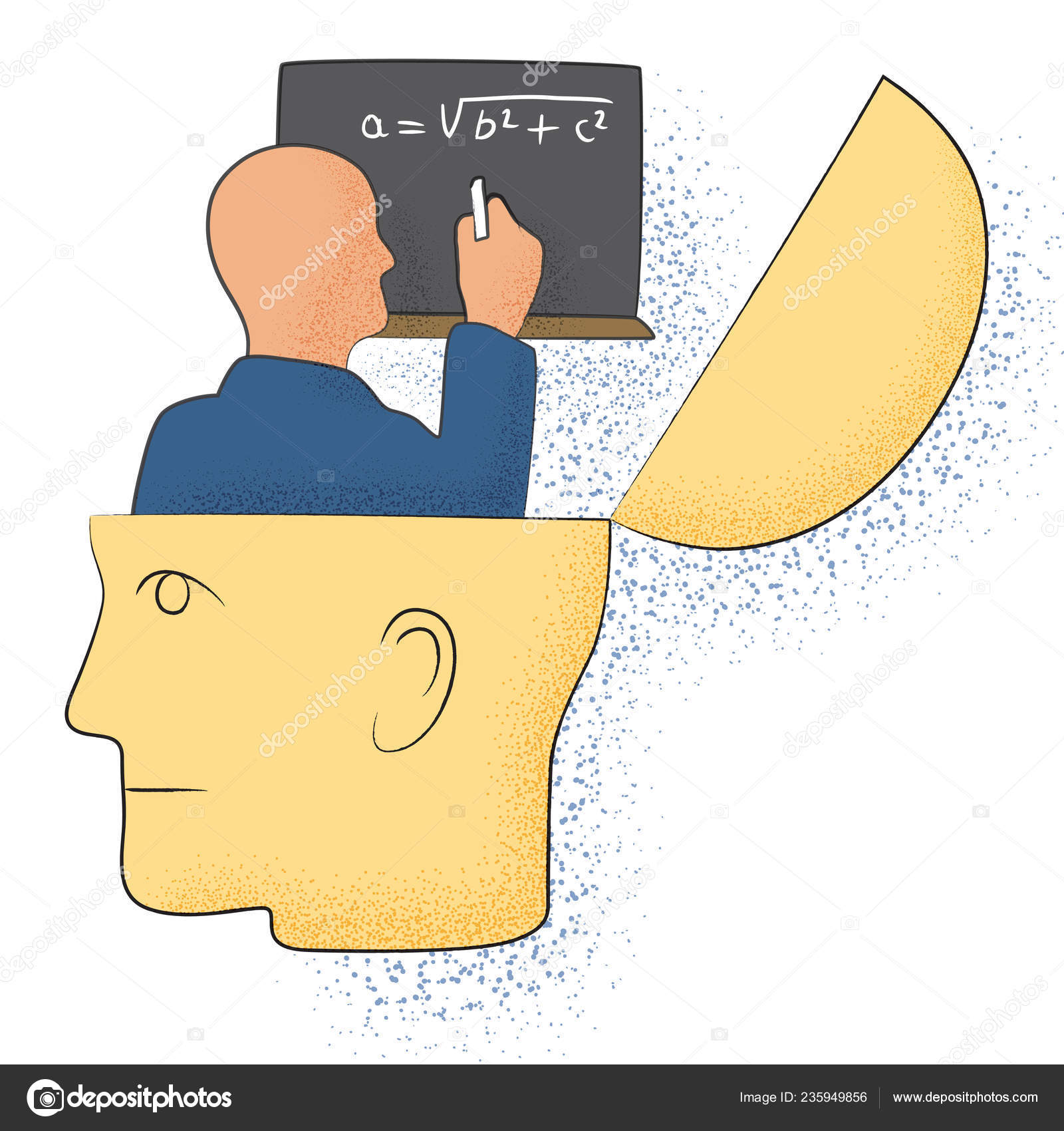Symbolic Drawing Head Mathematical Thought Stock Vector by ©robodread ...