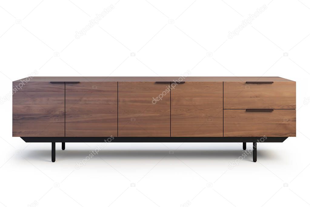 Aparador de madera con estantes retráctiles. Cajonera de madera con ...