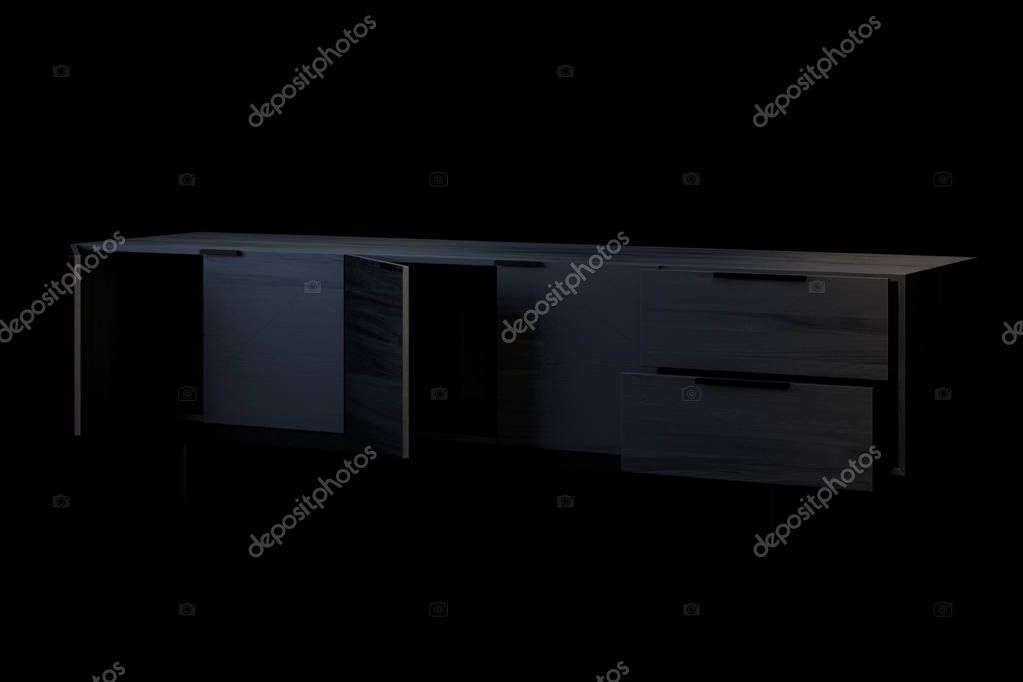 Aparador de madera con estantes retráctiles. Cajonera de madera con ...