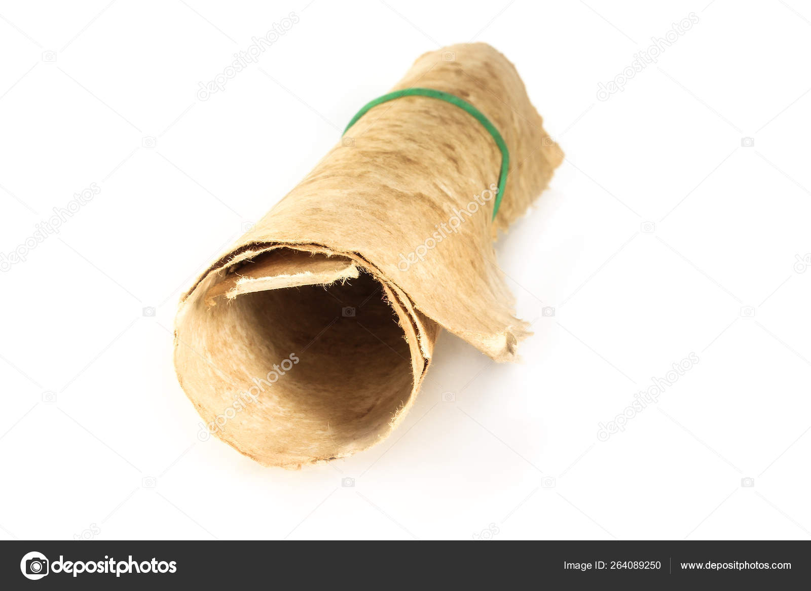 Twisted roll of old paper on a white background Vintage Stock Photo by ...