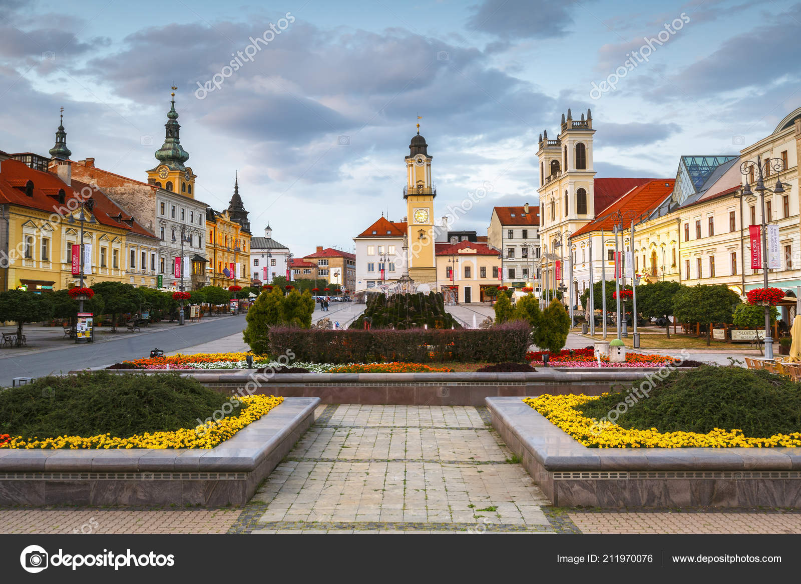Prievidza Slovakia July 2018 Street Old Town Prievidza Central Slovakia ...
