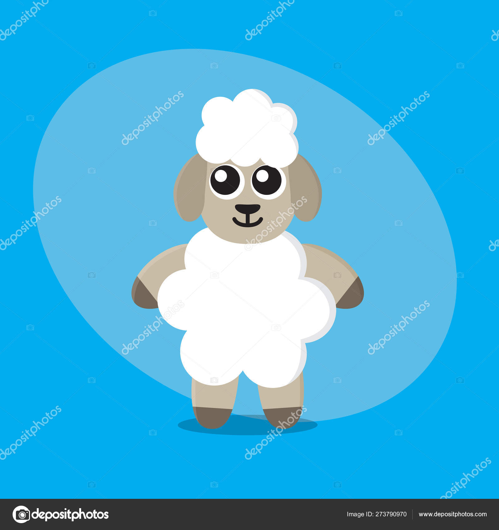 Sheep cartoon flat card ⬇ Vector Image by © ArtemTwin | Vector Stock ...
