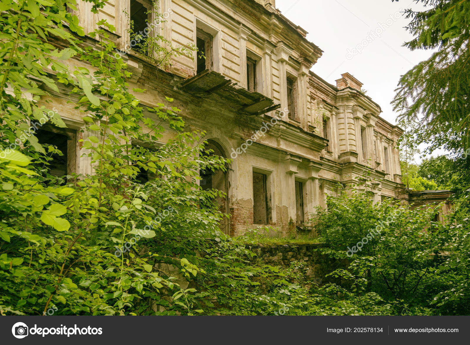 Destroyed Building Old Palace Ruins Estate Forest Stock Photo by ©v ...
