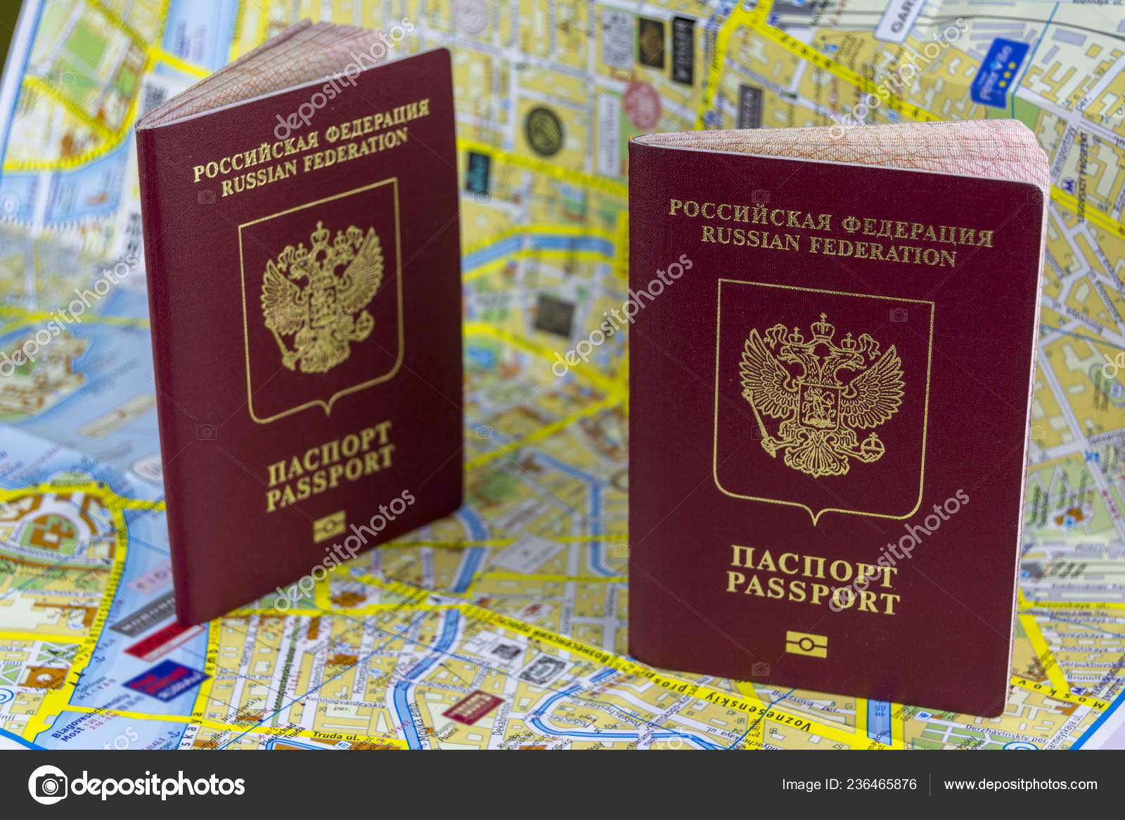 Two Russian Passports Background Paper Map City Stock Photo by ©v ...