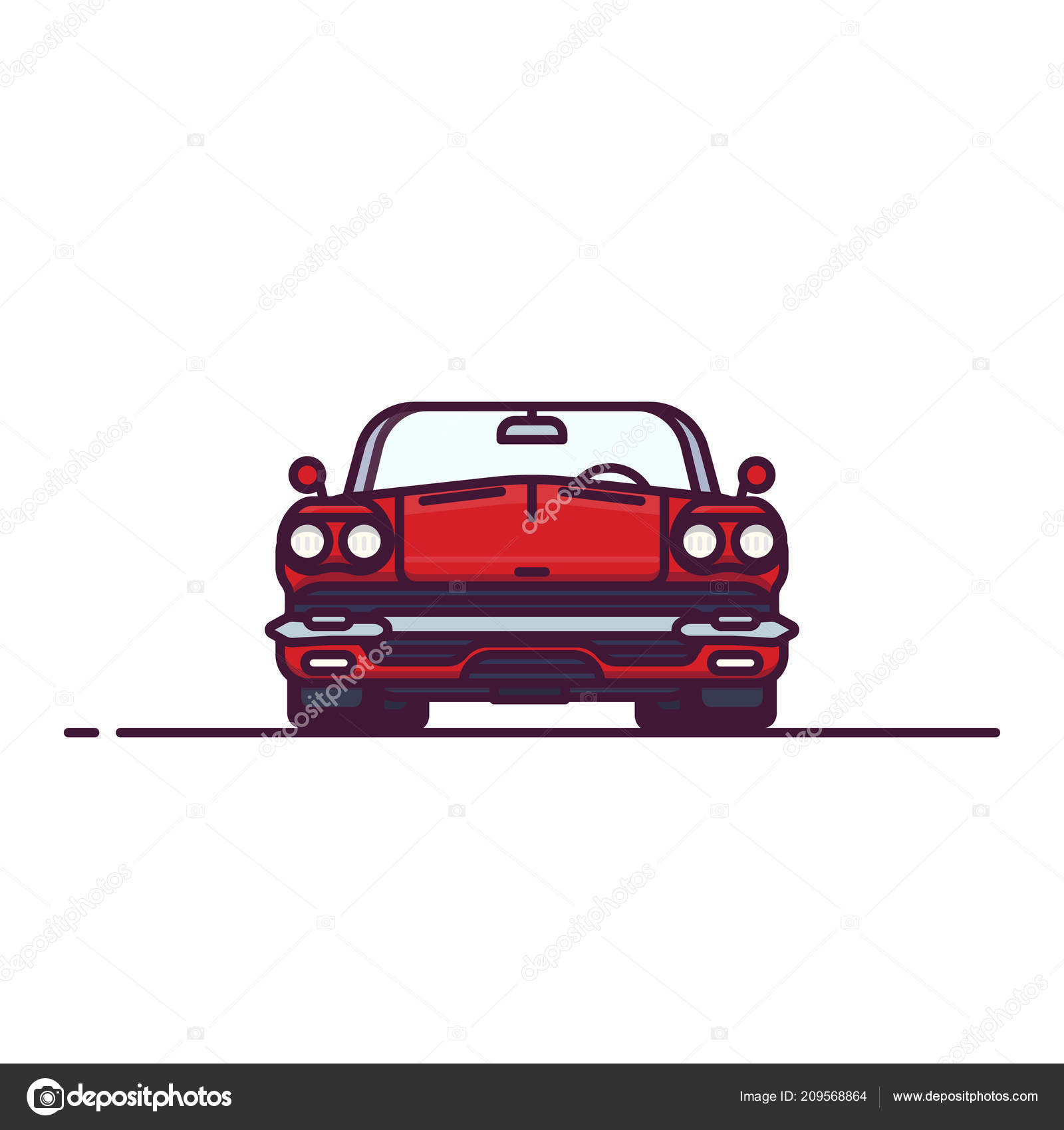 Car Front View Drawing