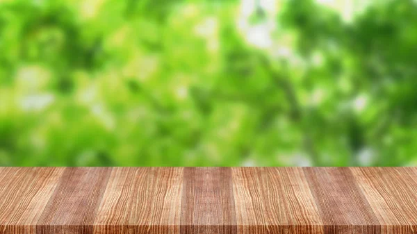 Wooden table top on green nature background - Stock Image - Everypixel
