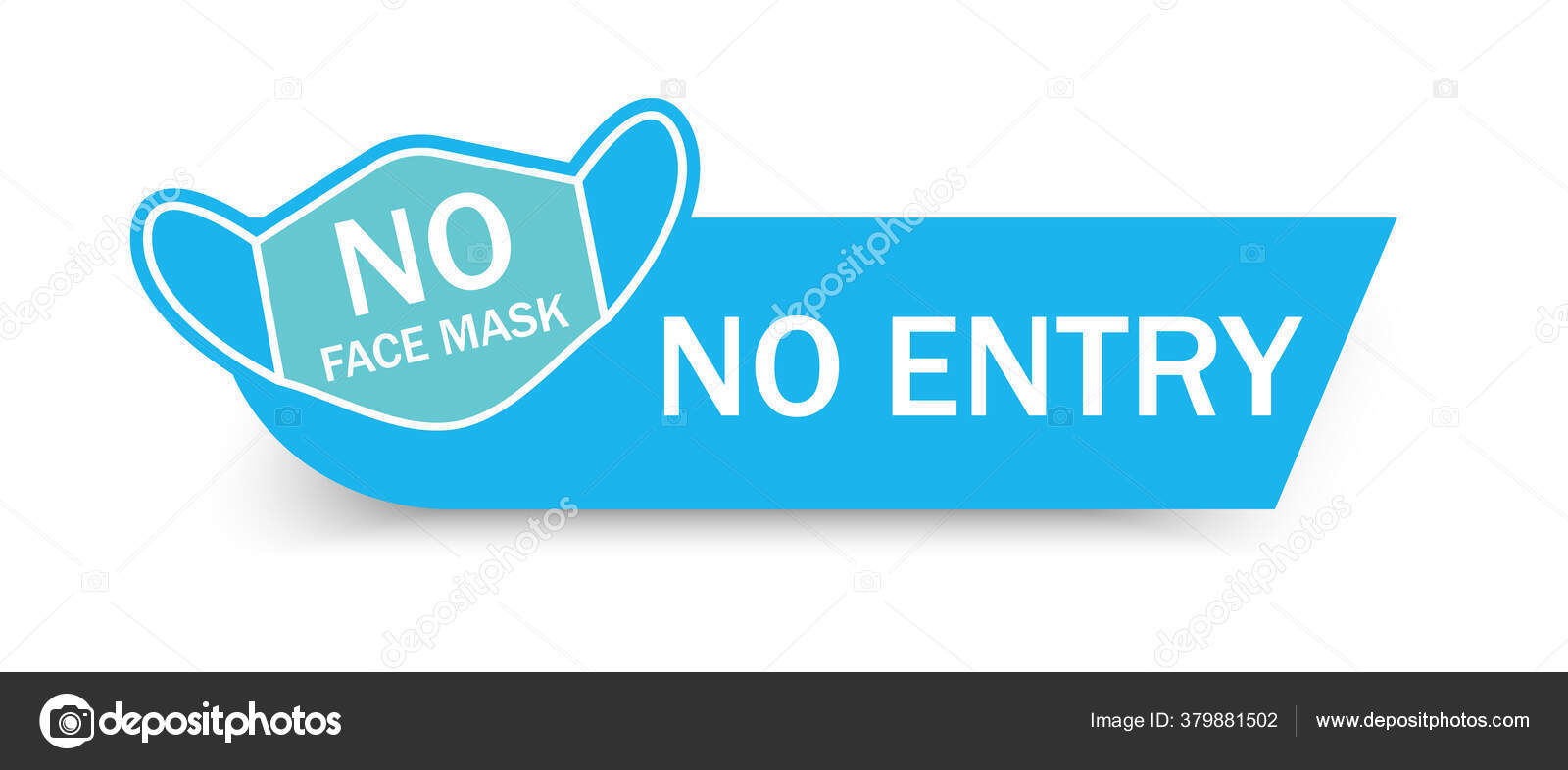 Face Mask Entry Sign Medicine Health Corona Virus Concept Covid Stock ...
