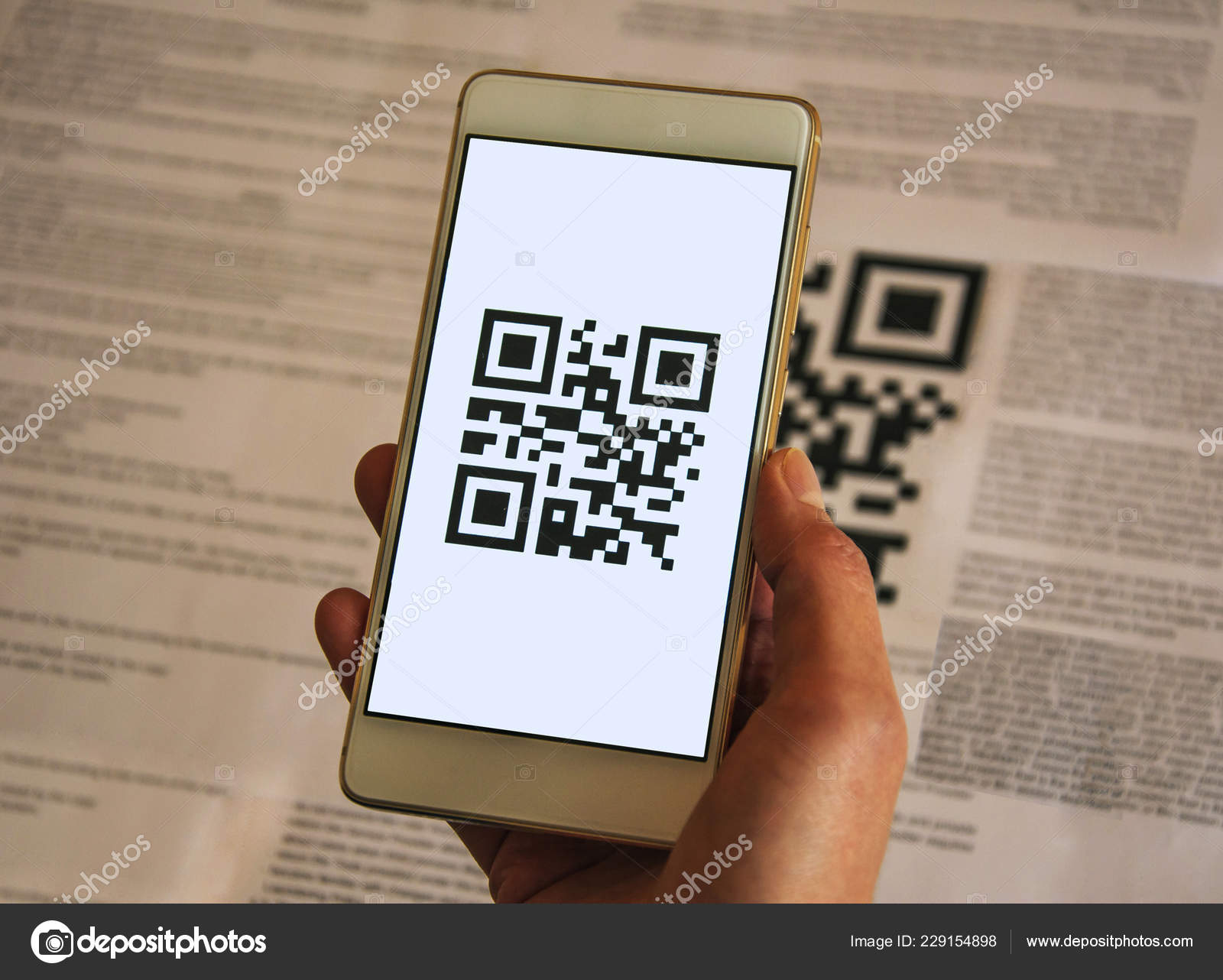 Scanning Bar Code Paper Document Mobile Smart Phone Stock Photo by ...