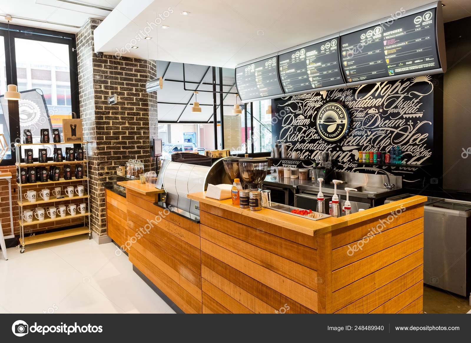 Vintage Empty Coffee Shop Interior Design