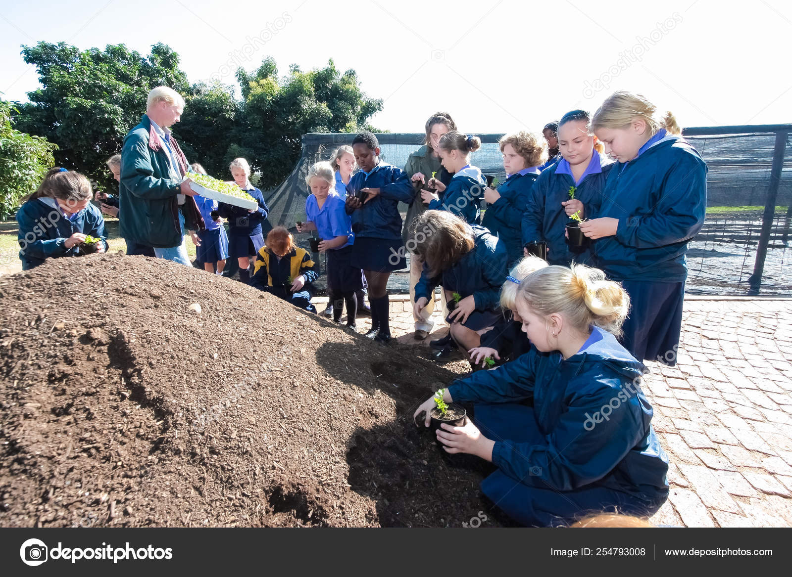 School children learning about agriculture and farming – Stock ...