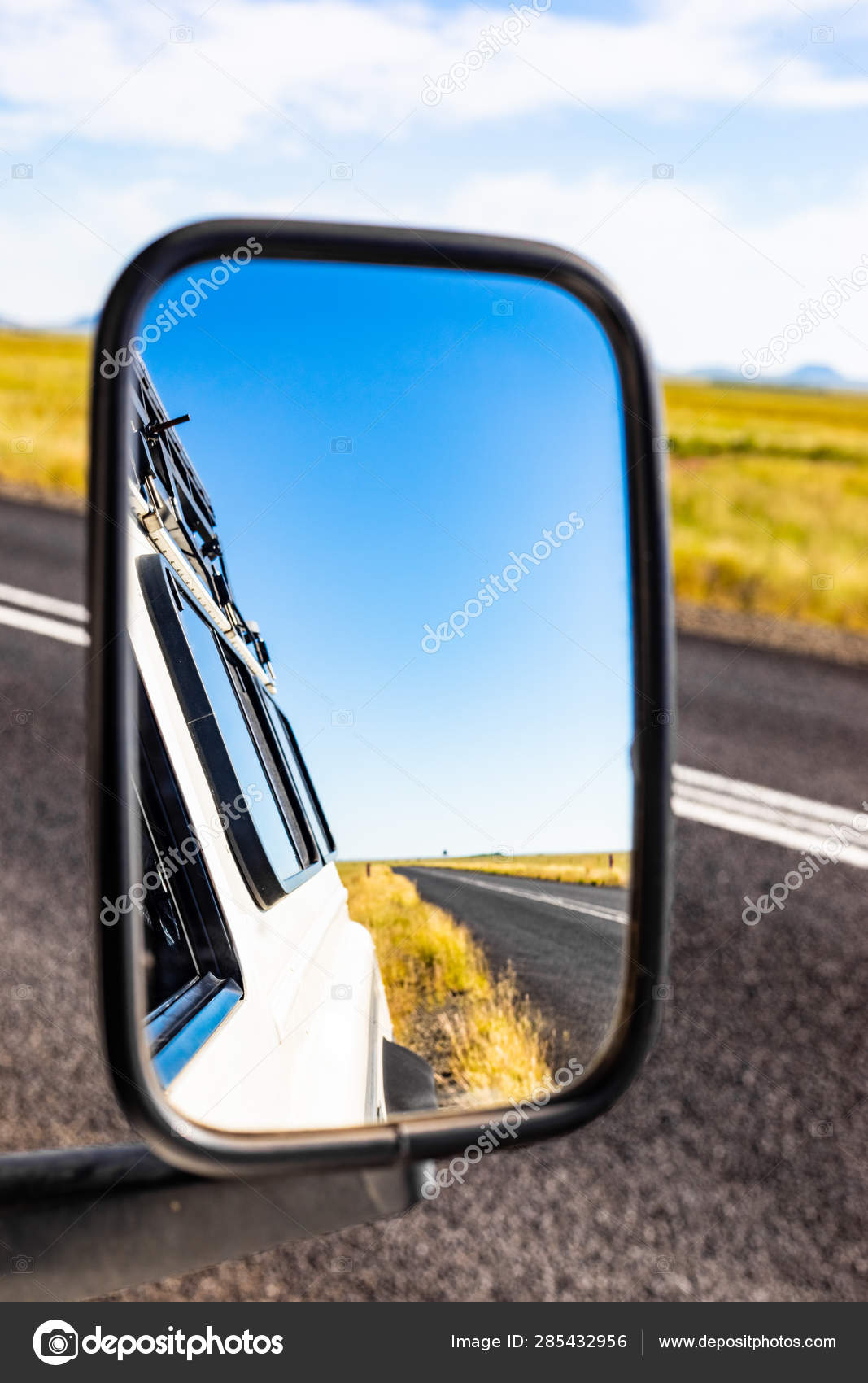 Rear view in a side Mirror of 4x4 vehicle Stock Photo by ©SunshineSeeds ...