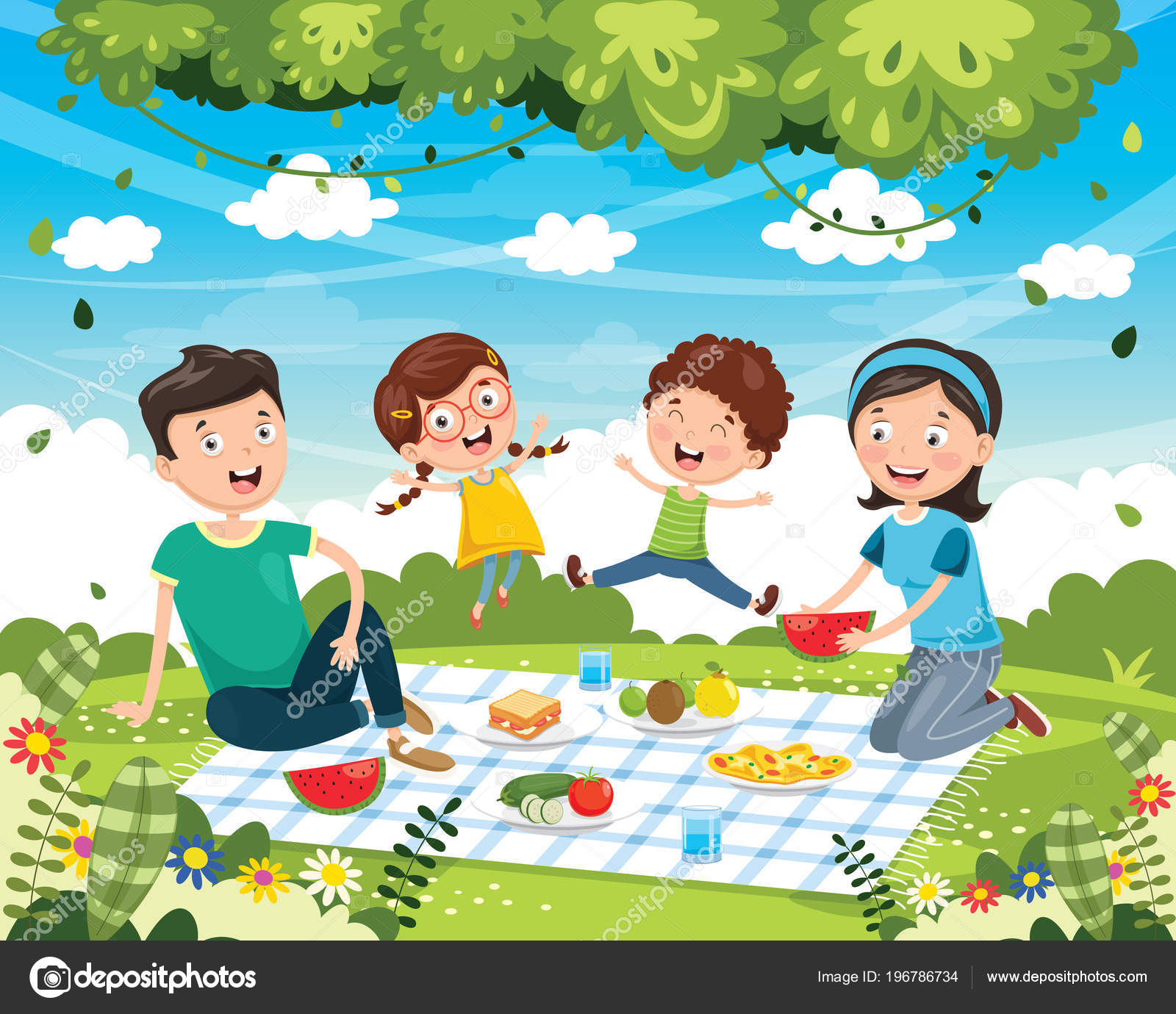 Vector Illustration Family Picnic Stock Illustration by ©yusufdemirci ... Vector Illustration Family Picnic Stock Illustration by ©yusufdemirci ...