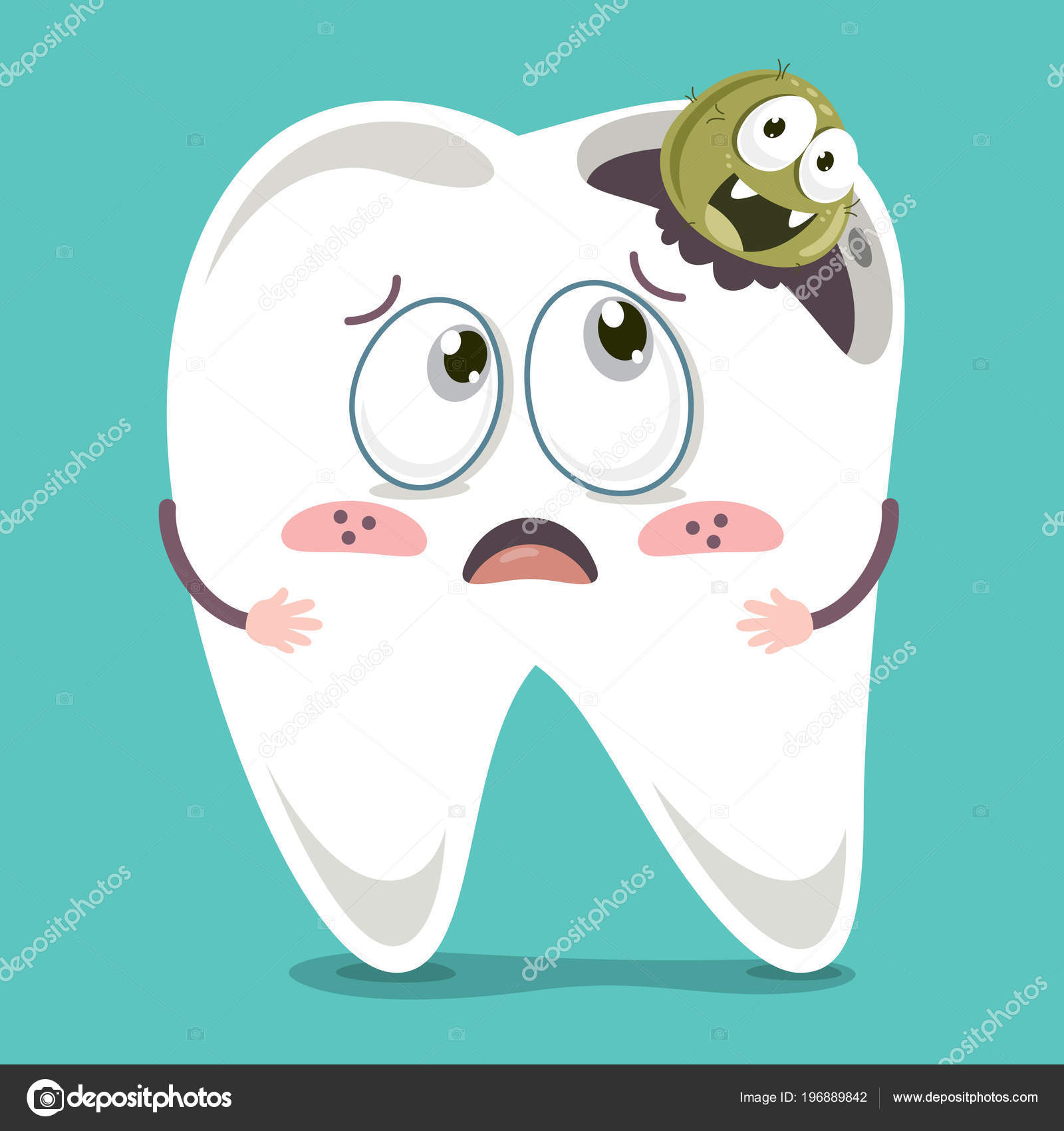 Ilustración Vectorial Del Diente Dibujos Animados Vector de stock por ...