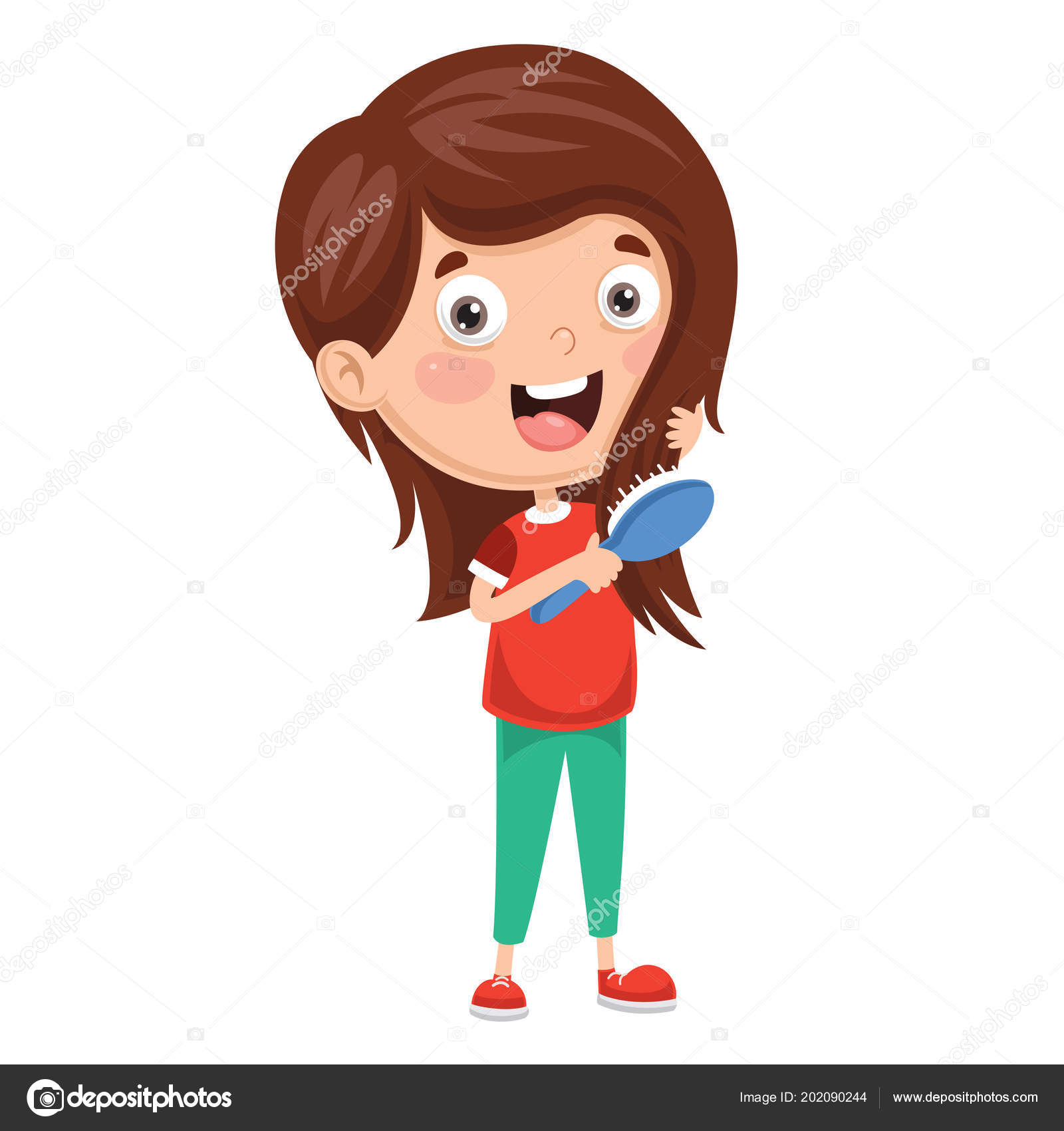 Combing Hair Clipart